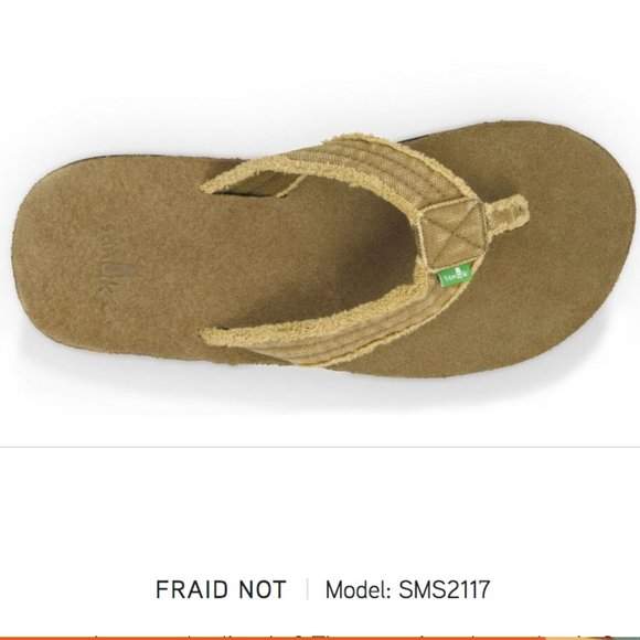 Sanuk | Shoes | New Mens Sanuk Fraid Not Flip Flop Khaki | Poshmark